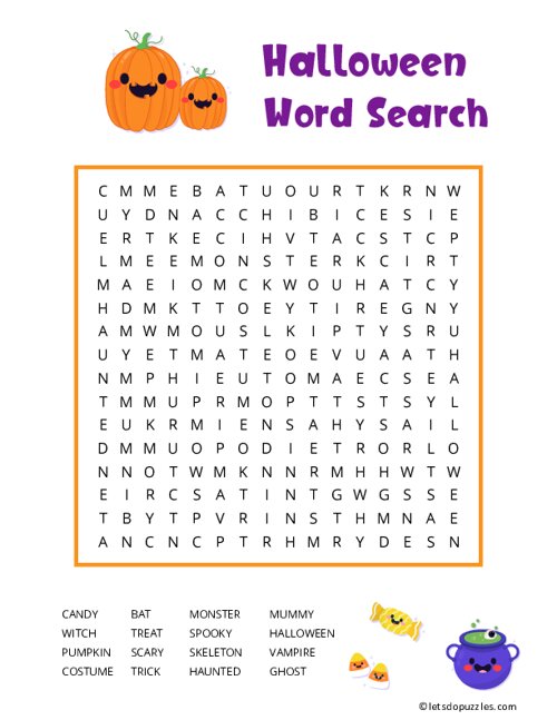 Printable Halloween Word Search